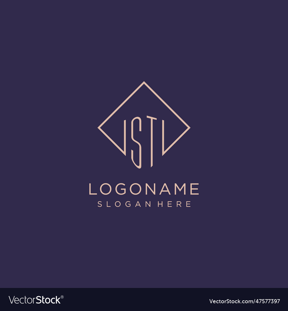 Initials st logo monogram with rectangle style Vector Image