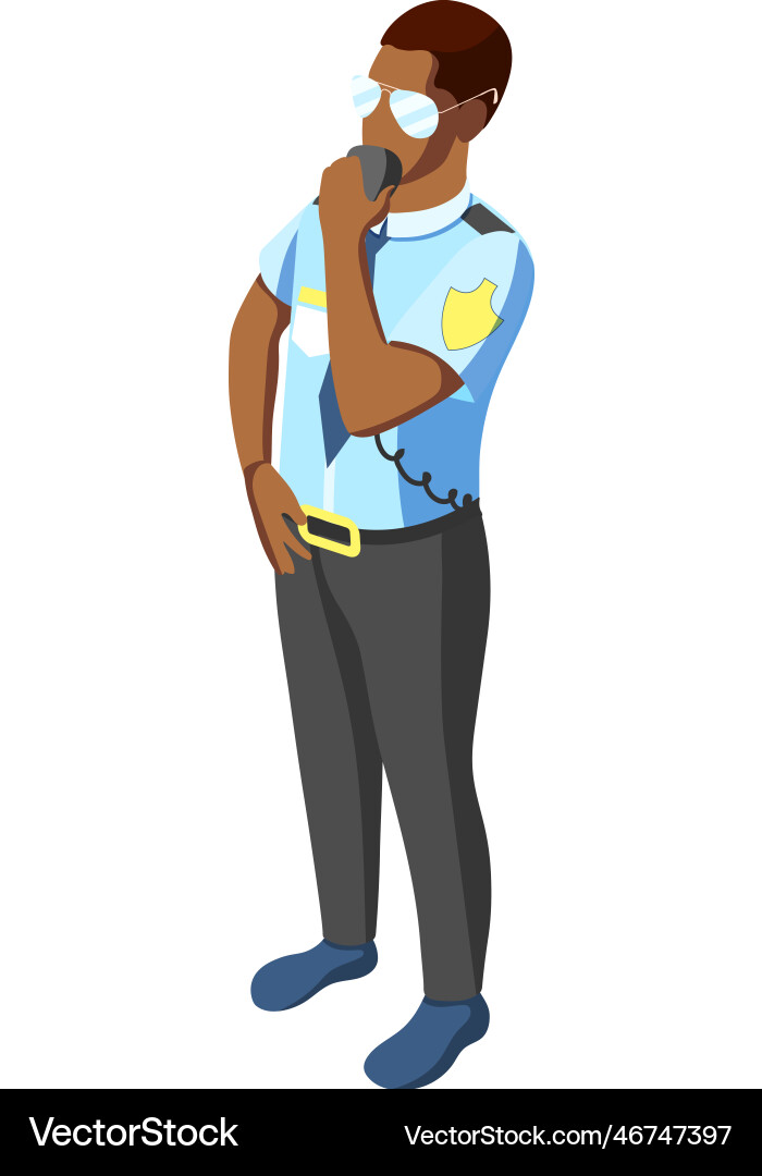 Isometric police officer Royalty Free Vector Image