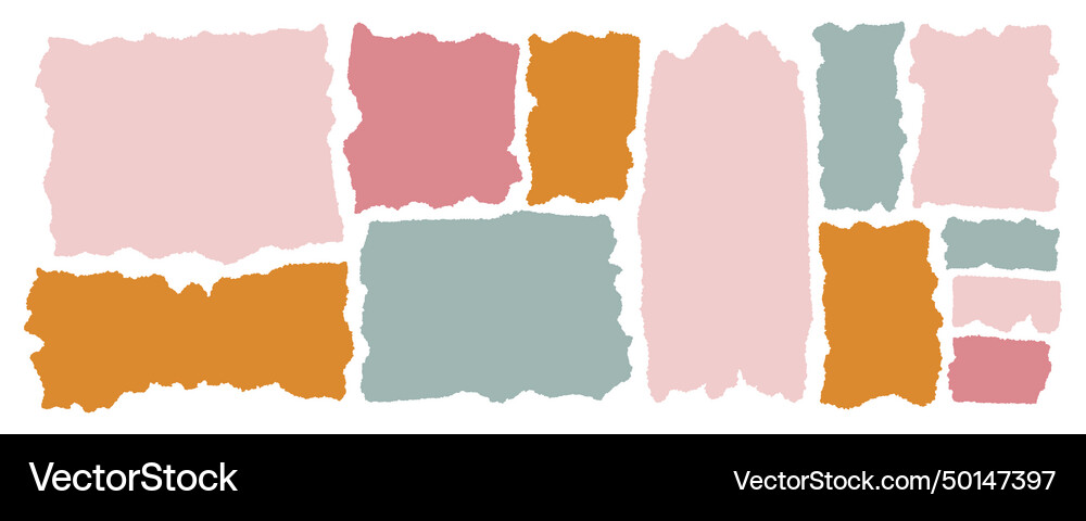 Jagged shapes ripped paper set Royalty Free Vector Image