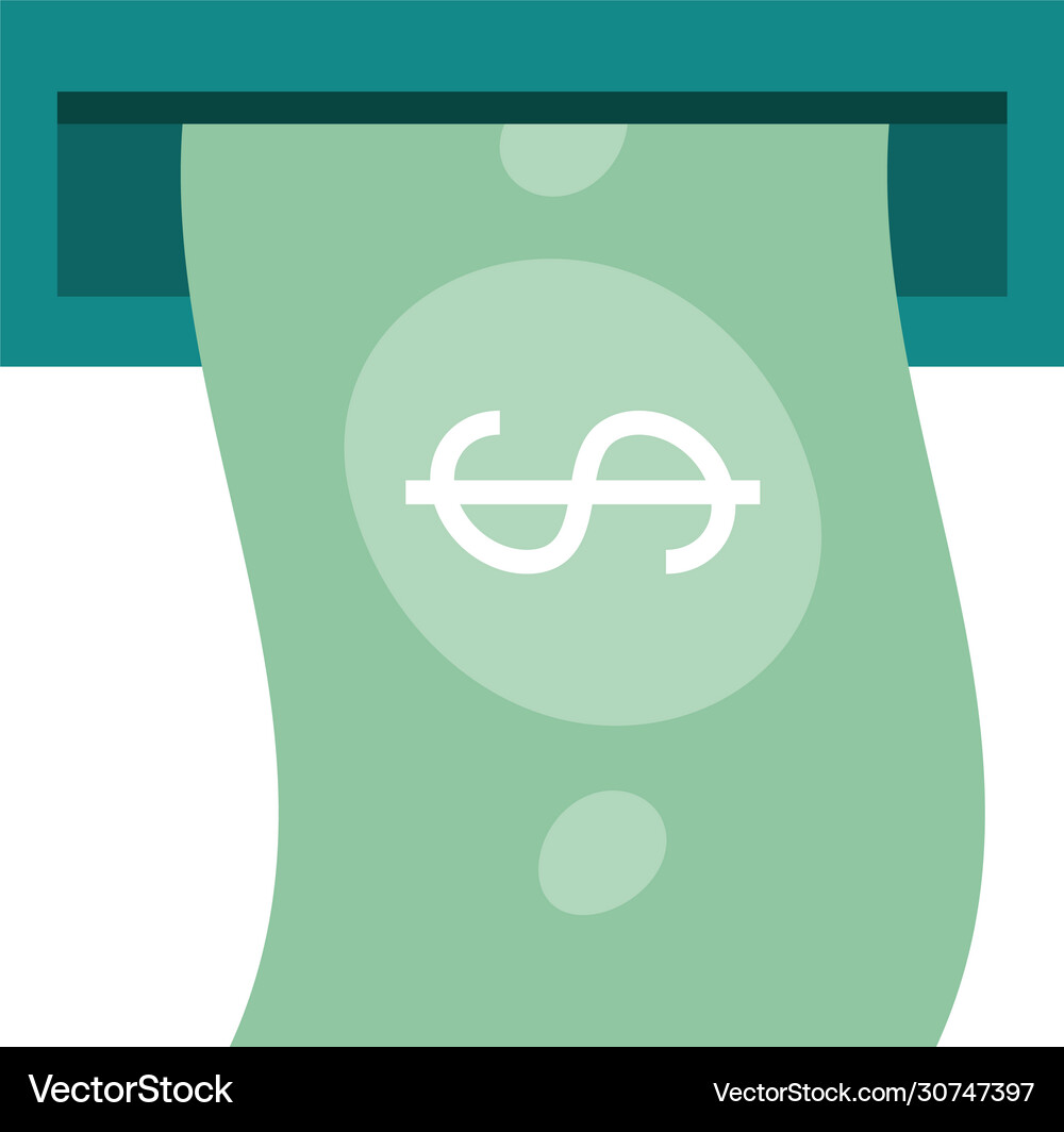 Mobile banking atm money banknote payment flat Vector Image