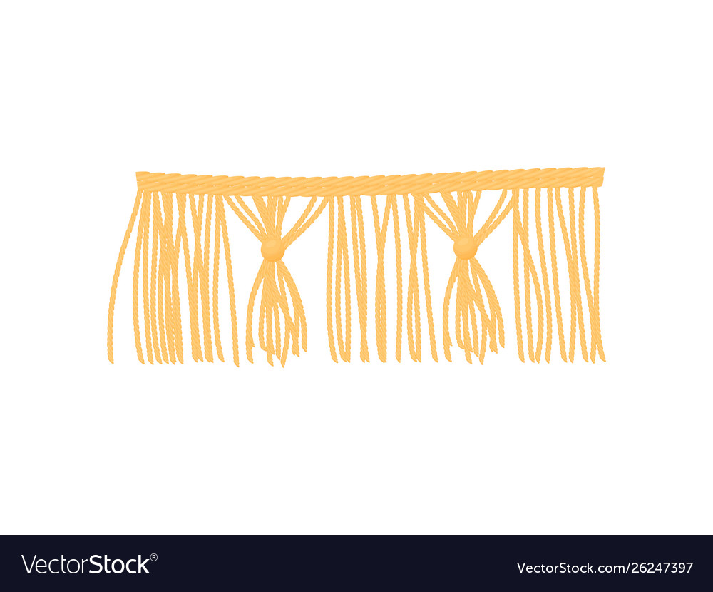 Orange braid with long threads Royalty Free Vector Image