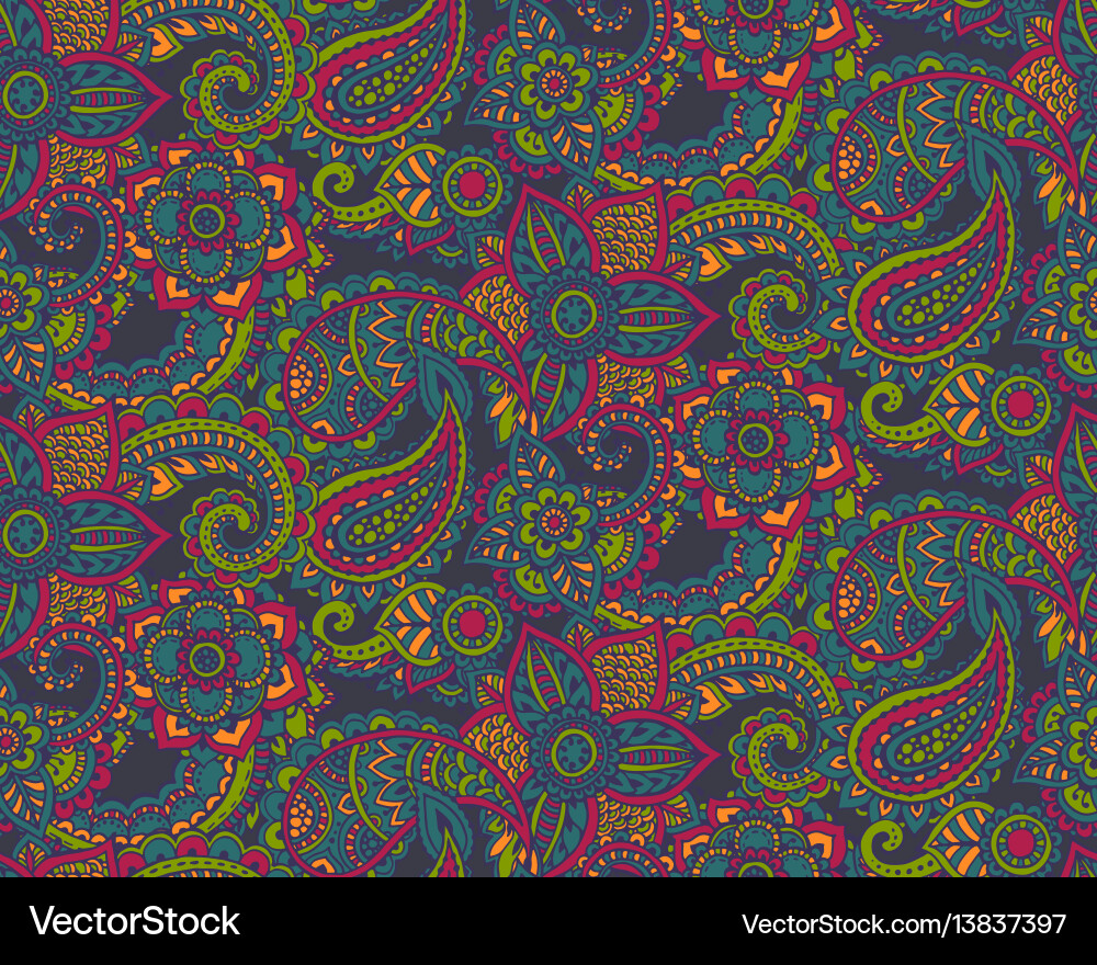 Seamless pattern with henna mehndi floral Vector Image