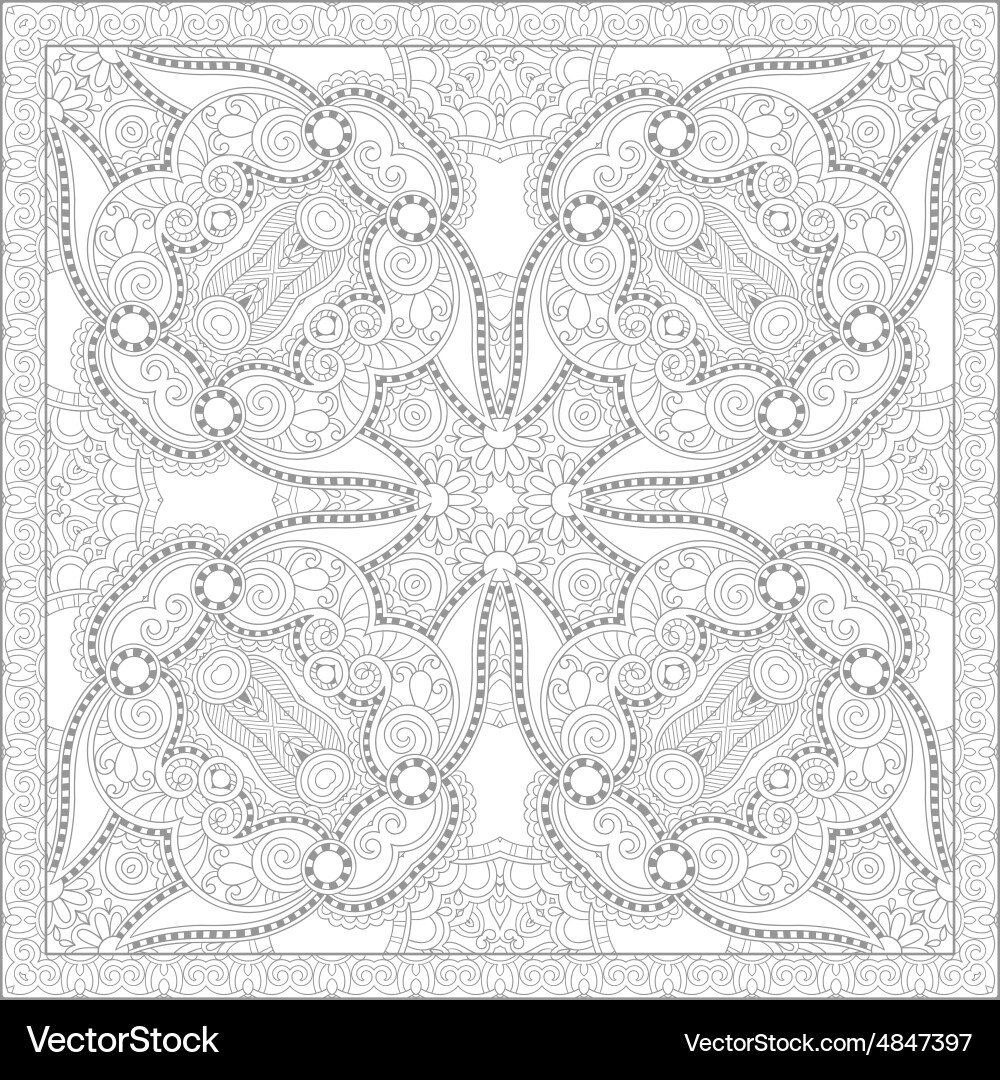 Unique coloring book square page for adults Vector Image