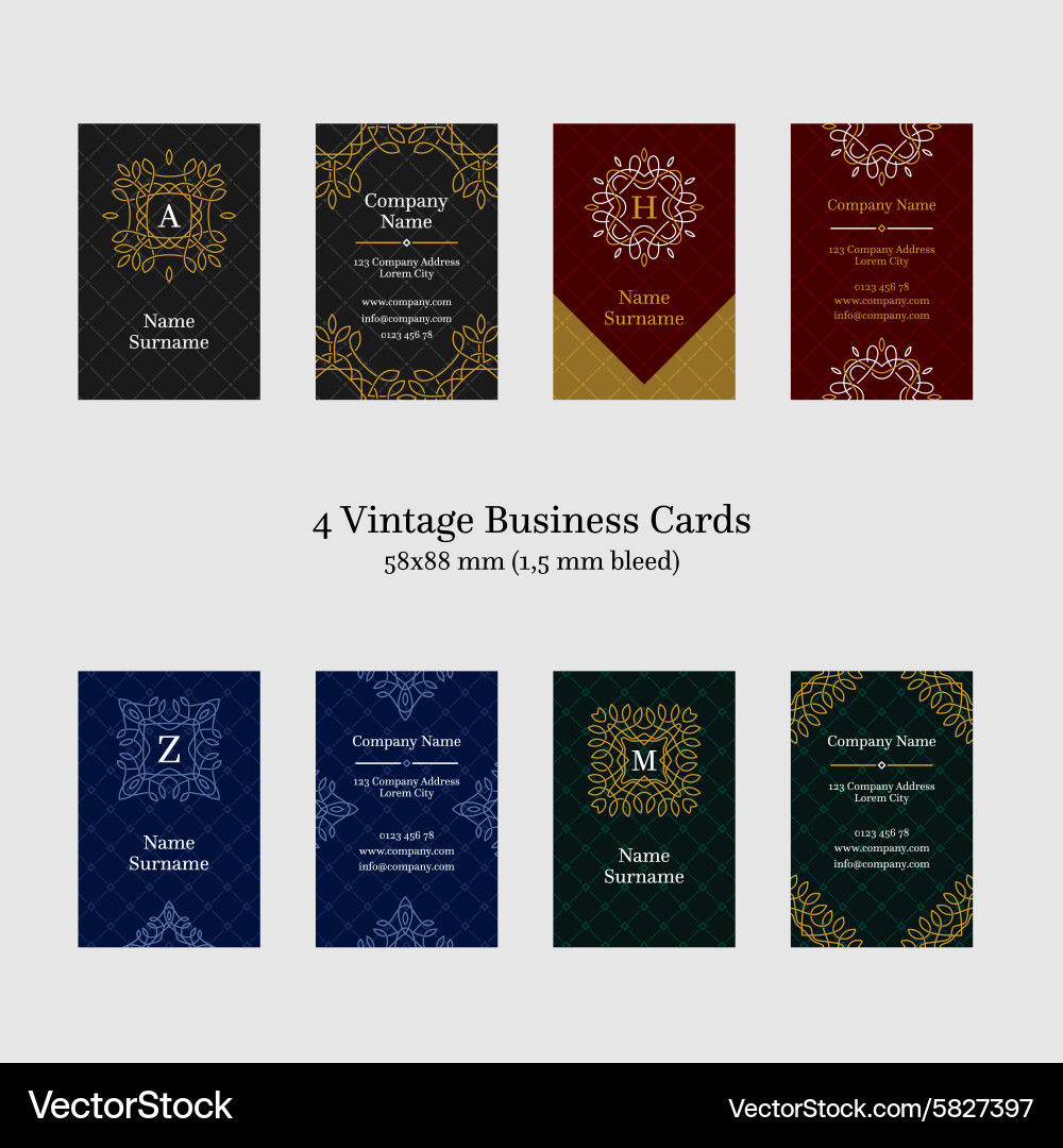 Vintage business cards Royalty Free Vector Image