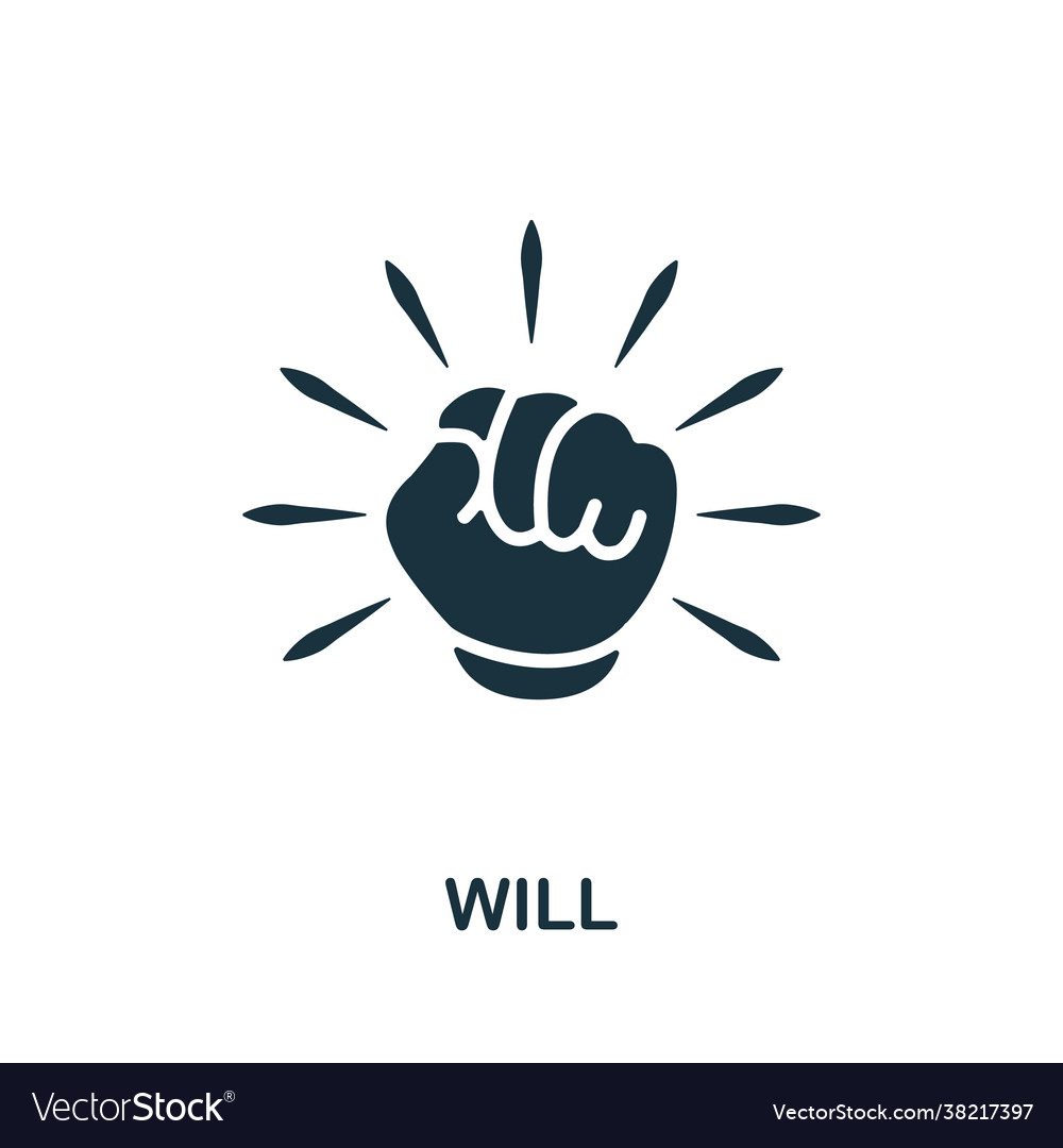Will icon simple creative element filled Vector Image