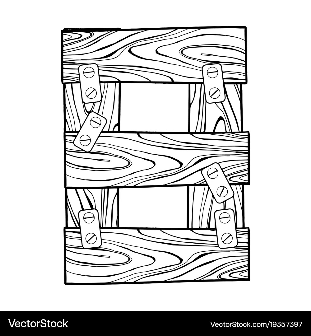 Wooden number 8 engraving Royalty Free Vector Image