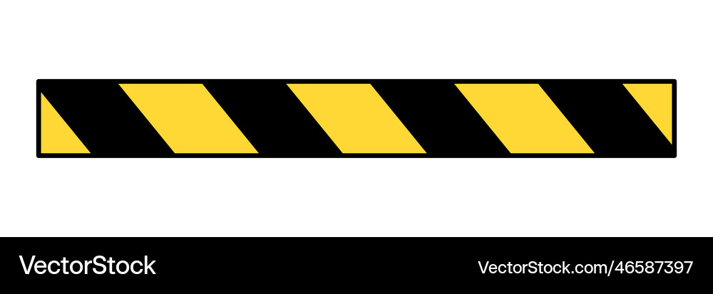 Yellow and black striped bar Royalty Free Vector Image