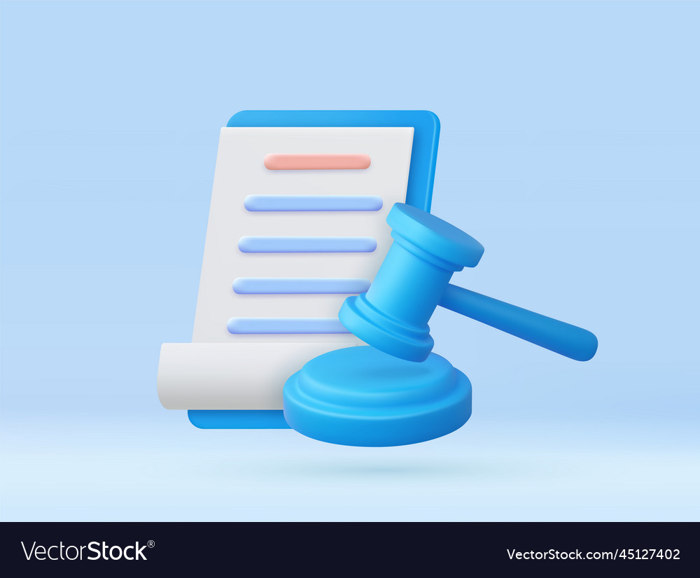 3d judge gavel Royalty Free Vector Image - VectorStock