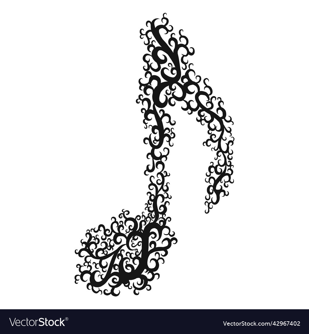 8th note musical symbol swirl Royalty Free Vector Image 8th note musical symbol swirl Royalty Free Vector Image