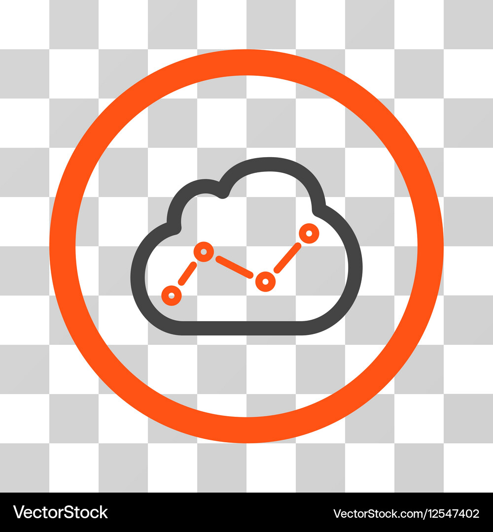 Cloud analytics flat rounded icon Royalty Free Vector Image