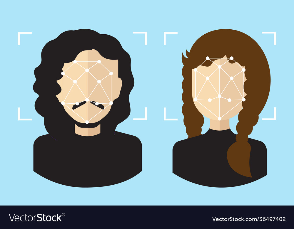 Face detection digital recognition facial Vector Image