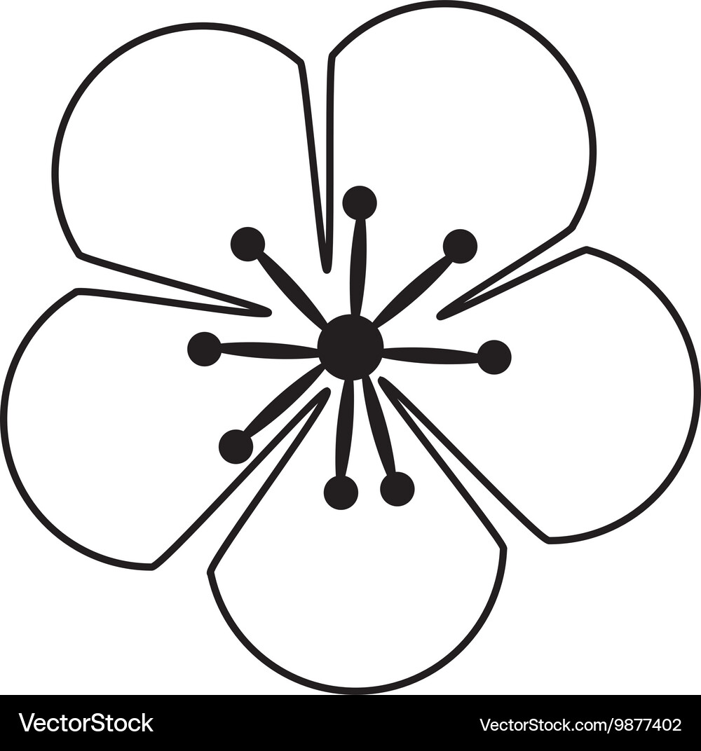 Flower floral petal icon Royalty Free Vector Image