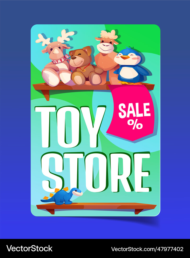 Flyer with toy store Royalty Free Vector Image