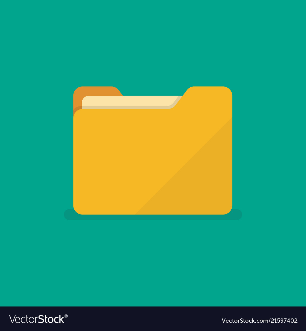 Folder icon in flat style Royalty Free Vector Image
