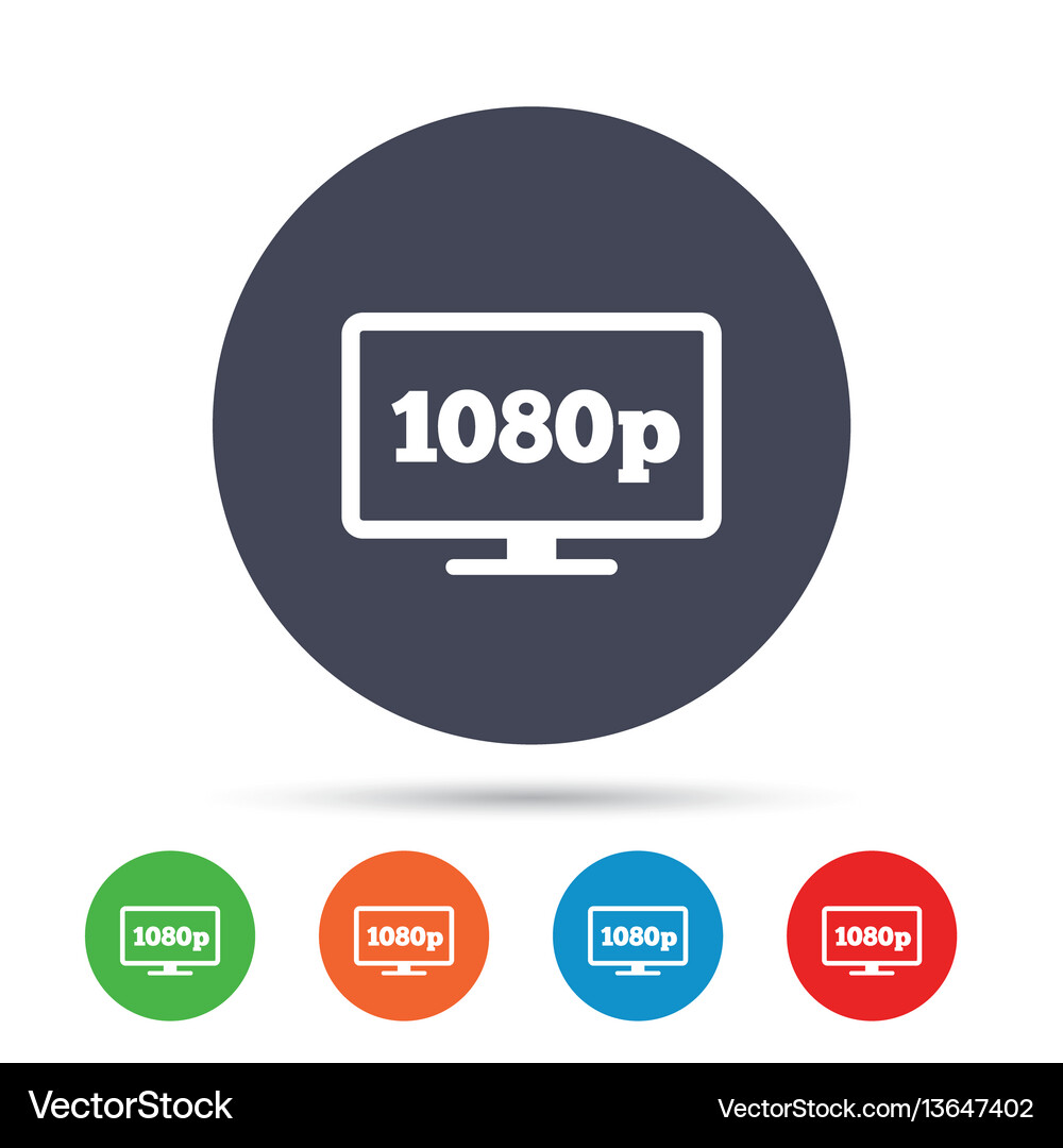 Full hd widescreen tv 1080p symbol Royalty Free Vector Image