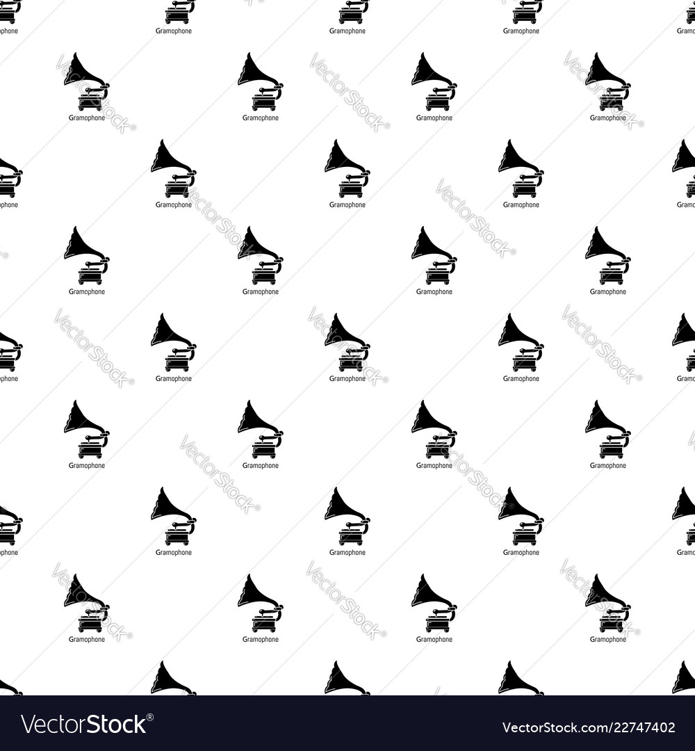 Gramophone pattern seamless Royalty Free Vector Image