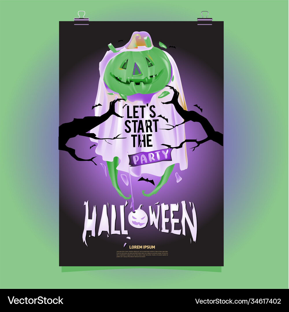 Happy halloween poster party Royalty Free Vector Image