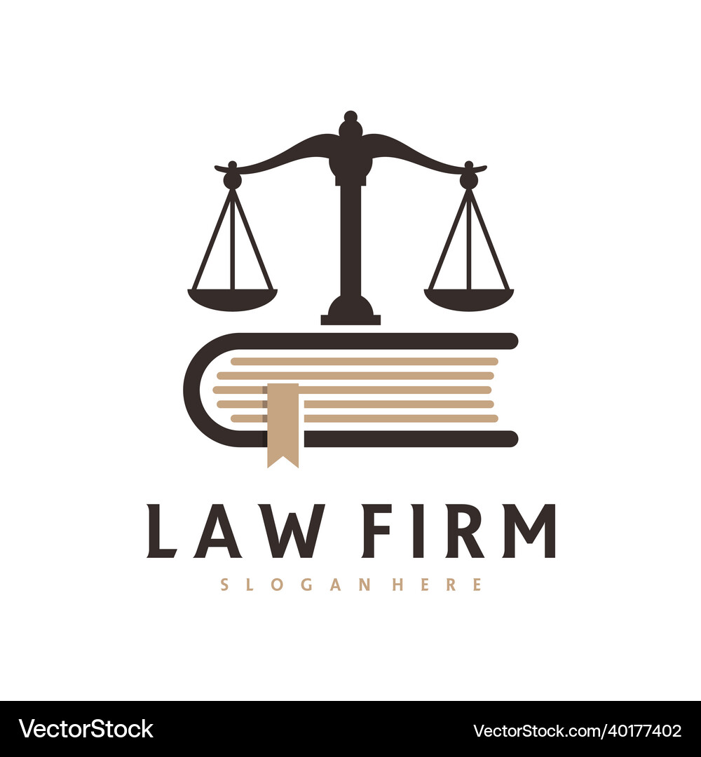 Justice book logo template creative law firm Vector Image