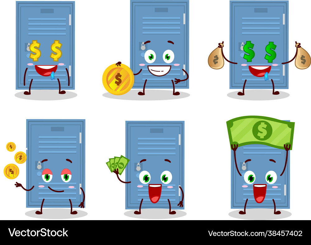 Locker cartoon character with cute emoticon bring Vector Image