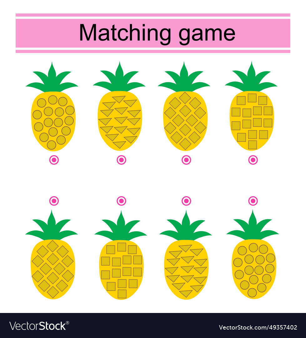 Matching game for kids find the correct pattern Vector Image