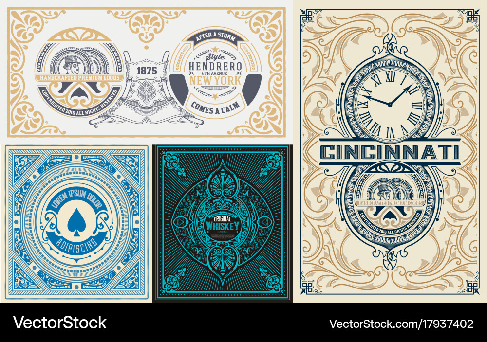 Pack of 4 labels for packing Royalty Free Vector Image