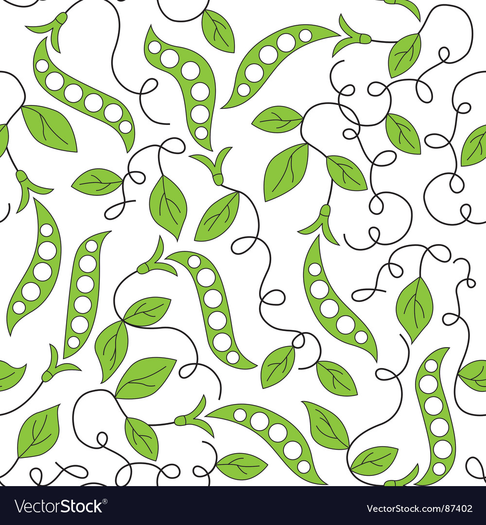 Pea pod seamless background Royalty Free Vector Image
