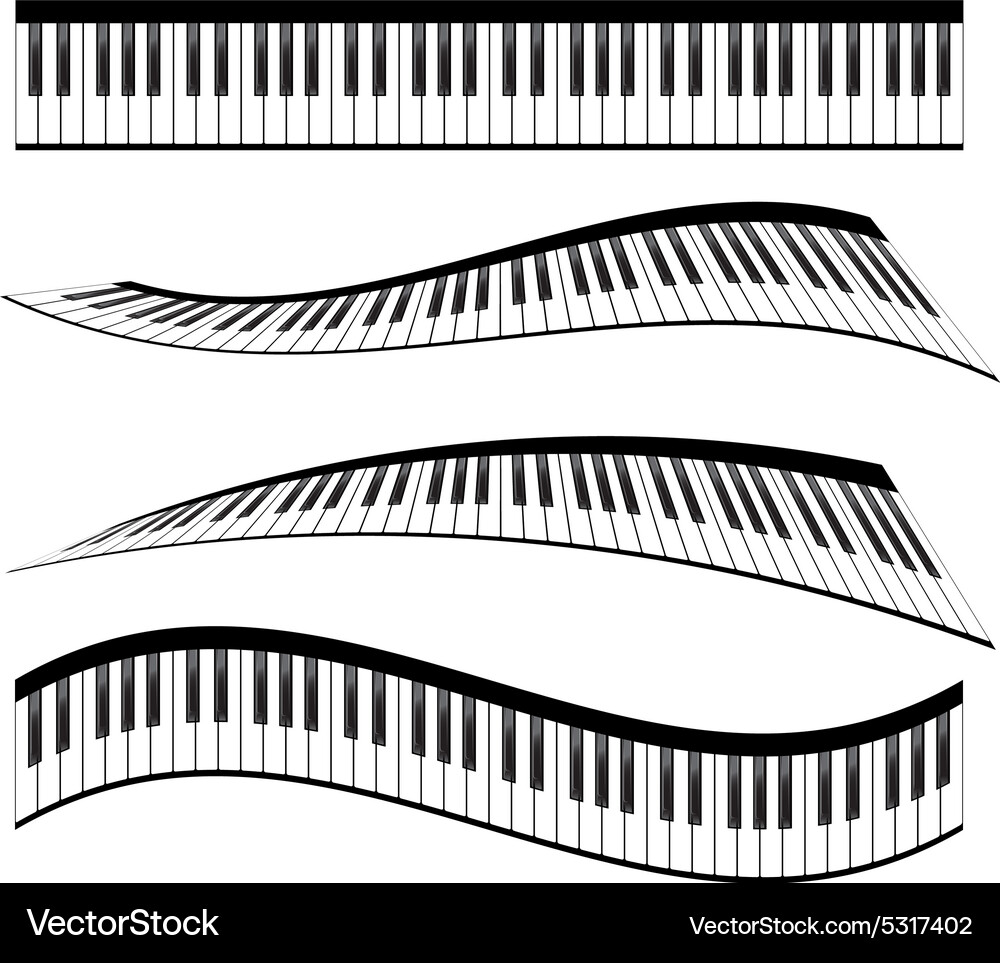 Piano Keys and Keyboard Collection Royalty Free Vector Image