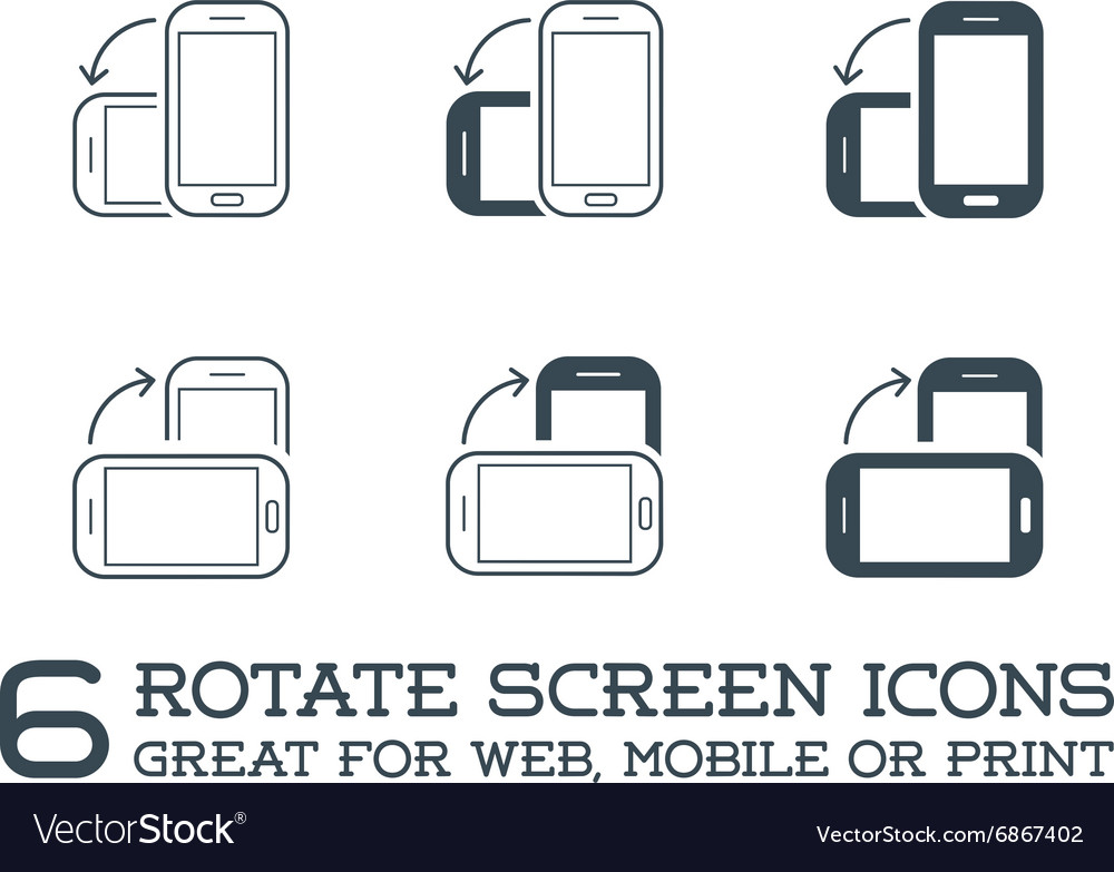 Rotate smartphone or cellular phone tablet Vector Image