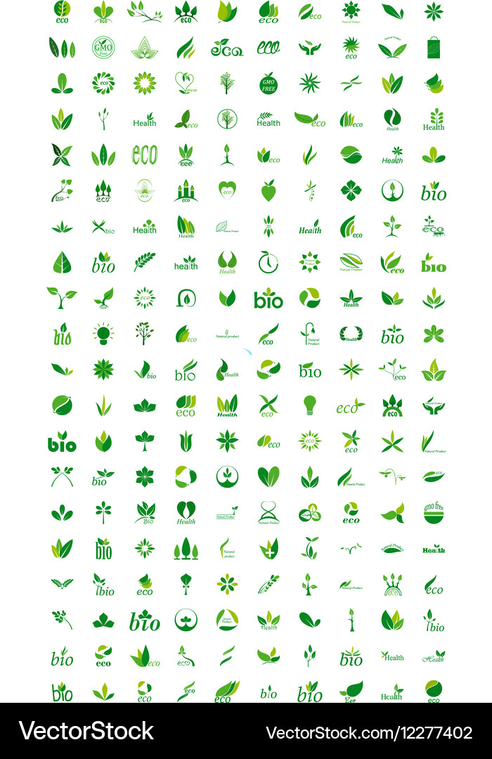 Set of go green logo Royalty Free Vector Image