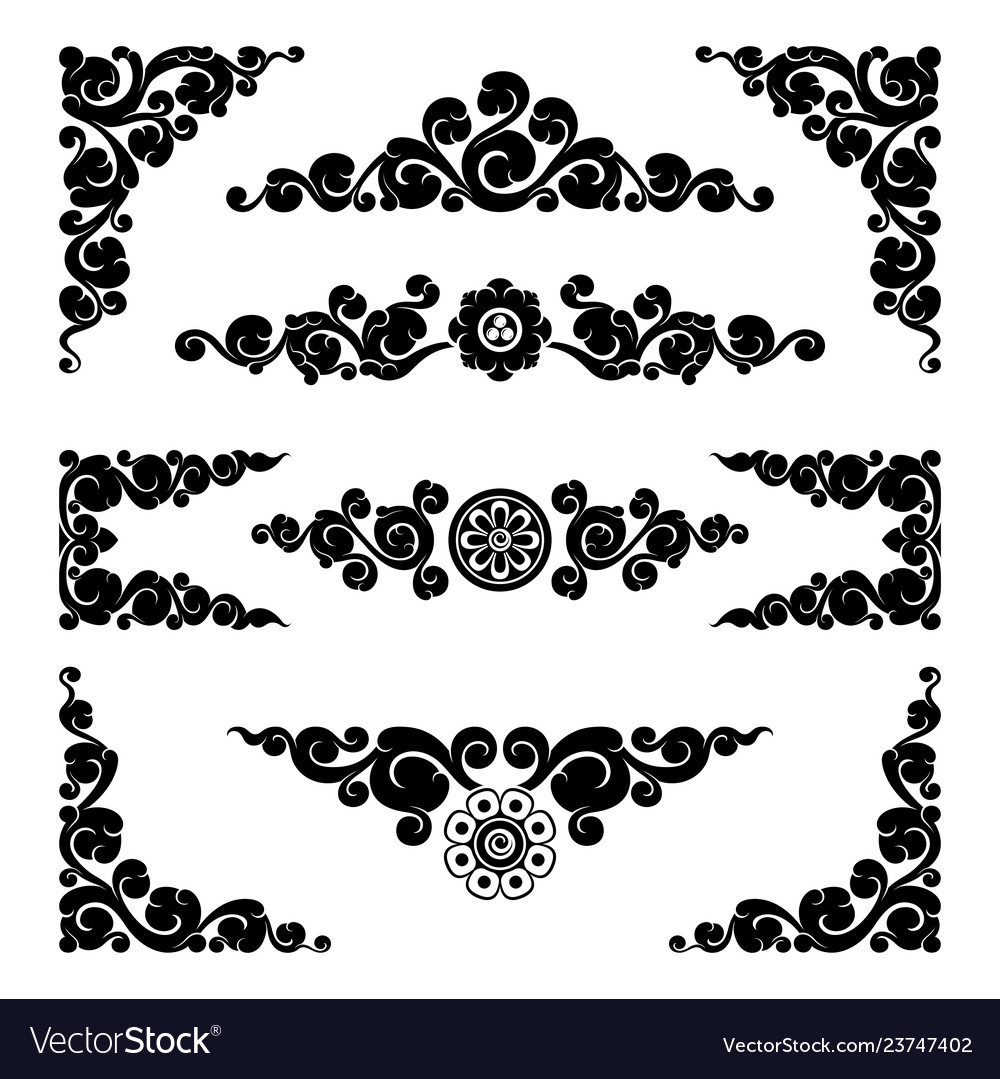 Set ornamental elements Royalty Free Vector Image