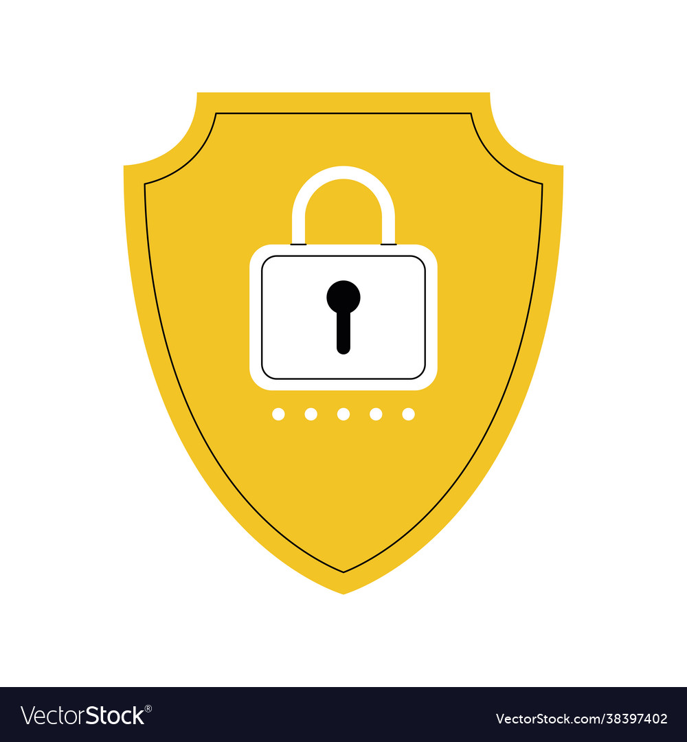Shield with cybersecurity Royalty Free Vector Image
