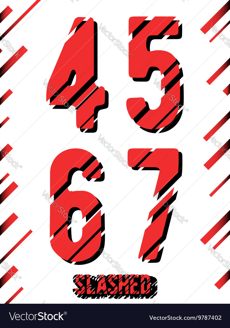 Slashed font template Royalty Free Vector Image