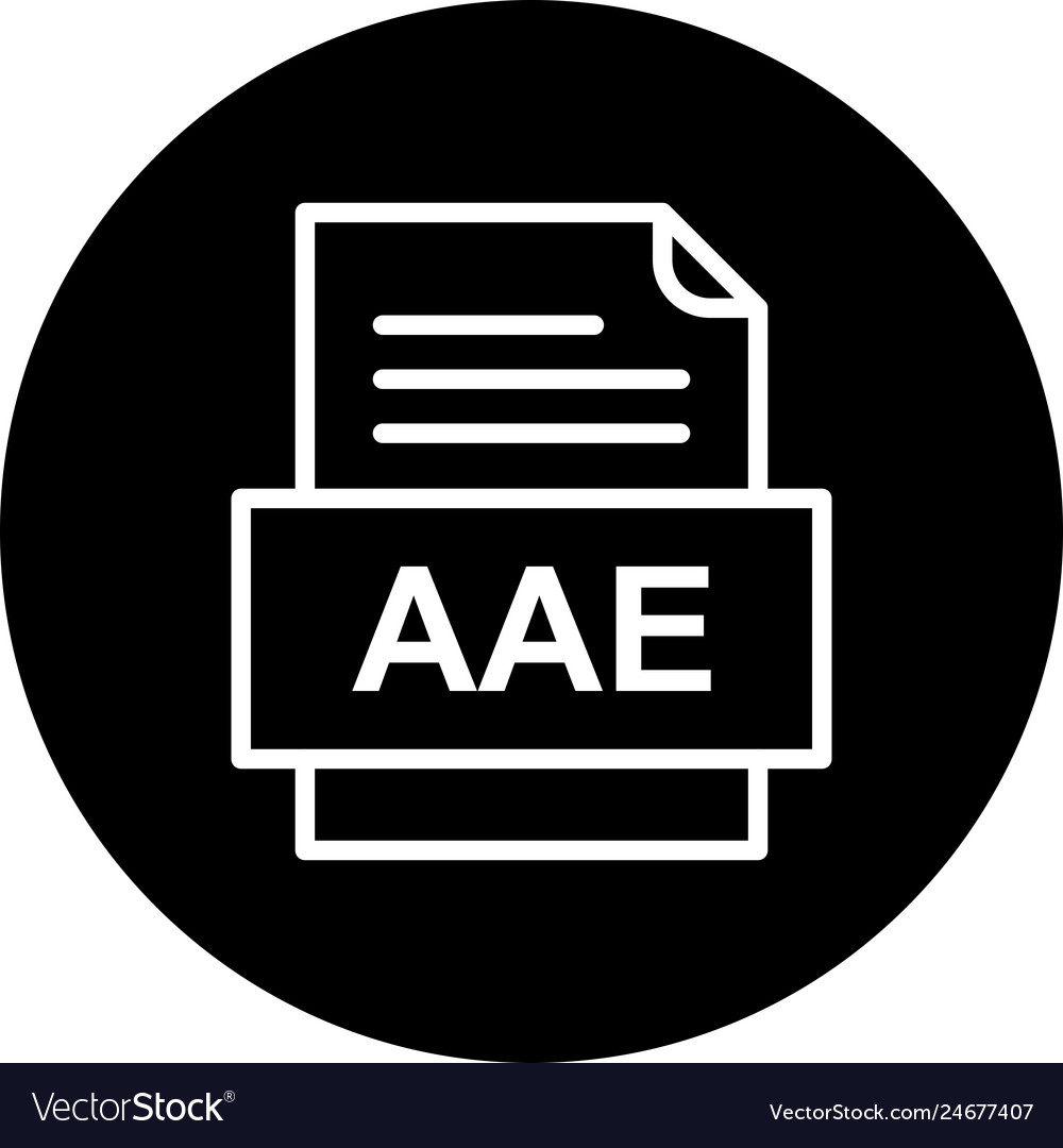 Aae file document icon Royalty Free Vector Image