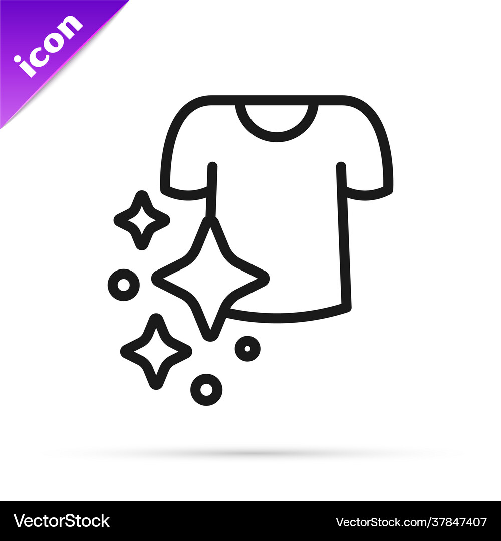 Black line drying clothes icon isolated on white Vector Image