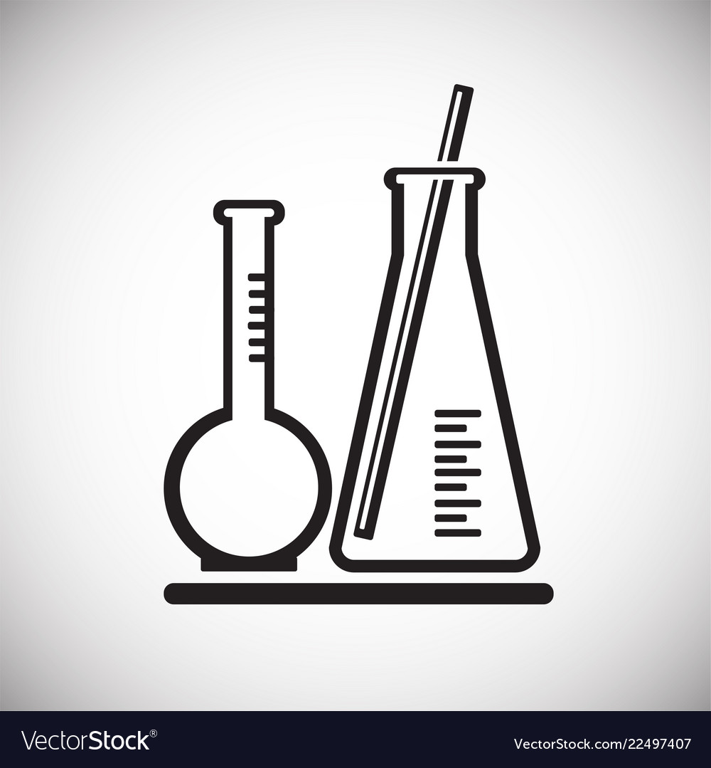 Chemistry flasks on white background Royalty Free Vector