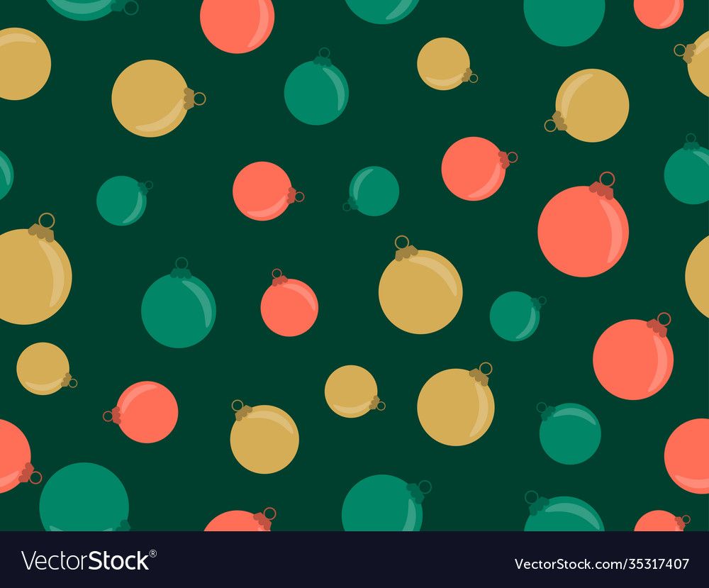 Christmas Balls Seamless Pattern Royalty Free Vector Image