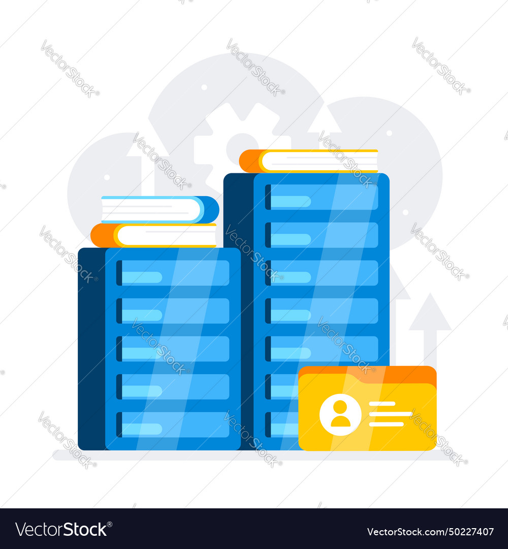 Data security featuring blue servers secure Vector Image