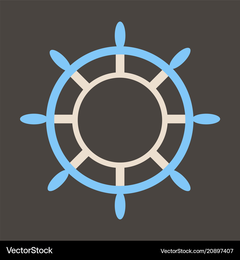 Hand drawn ships wheel in line art style Vector Image
