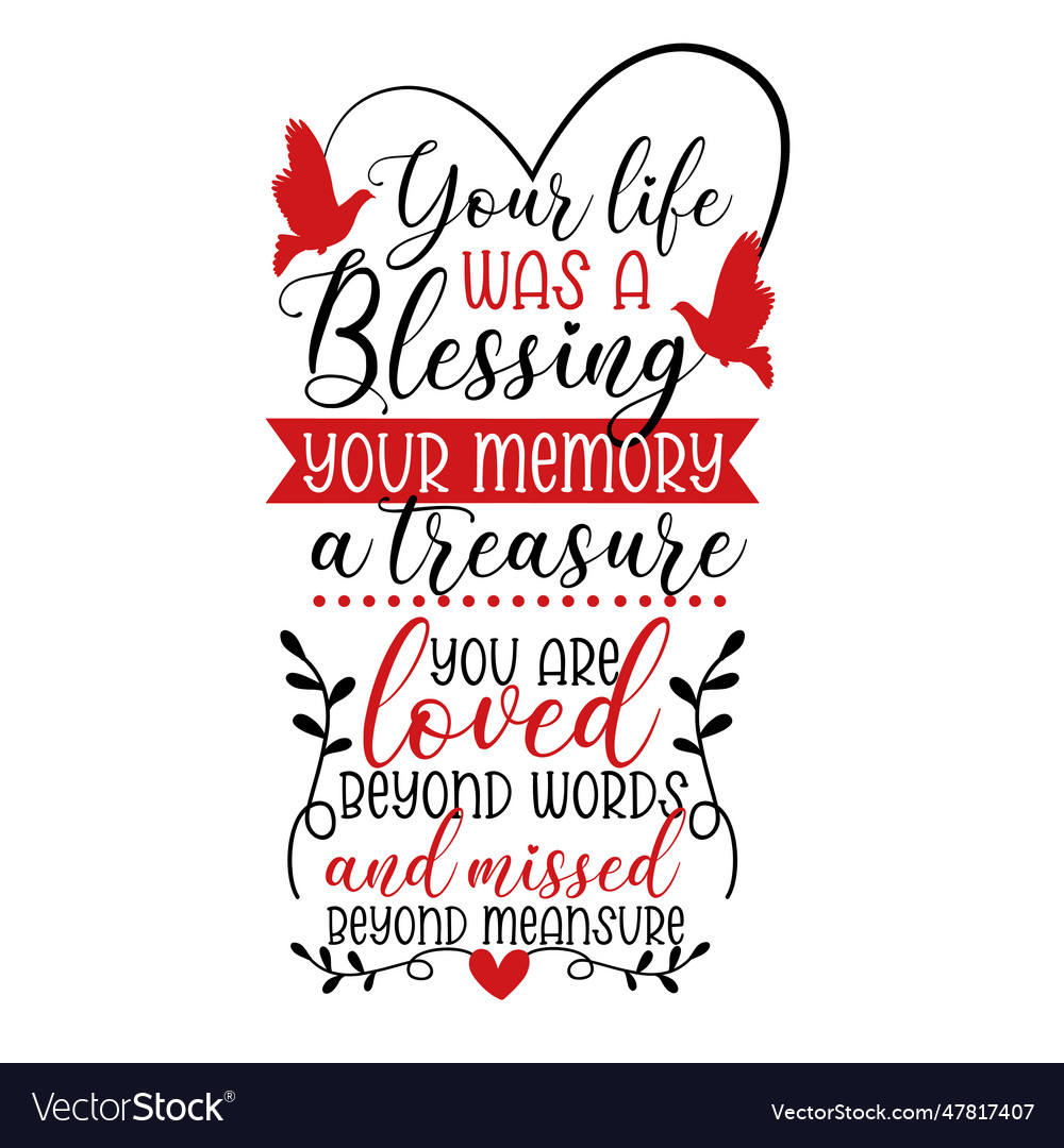 In loving memory lettering Royalty Free Vector Image