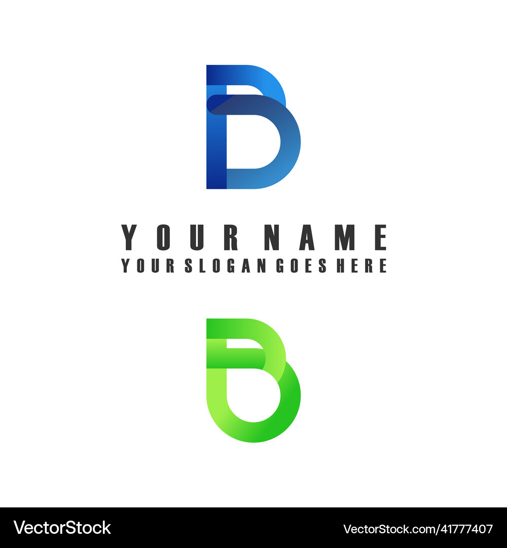 Letter or word b attractive font logo design Vector Image
