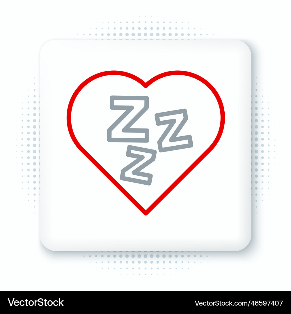 Line sleepy icon isolated on white background Vector Image