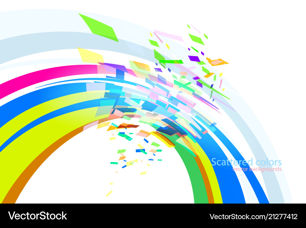 Abstract scattered colors curve concepts Vector Image
