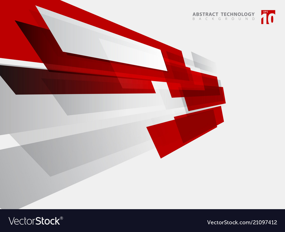 Abstract technology geometric red color shiny Vector Image Abstract technology geometric red color shiny Vector Image