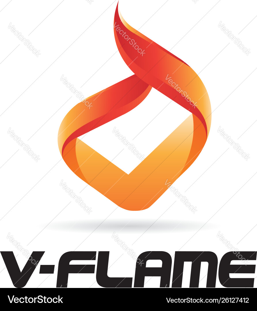 Abstract v fire flame logo sign symbol icon Vector Image