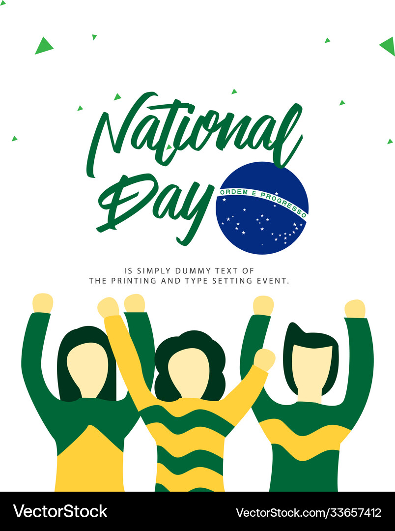 Brazil national day template design Royalty Free Vector