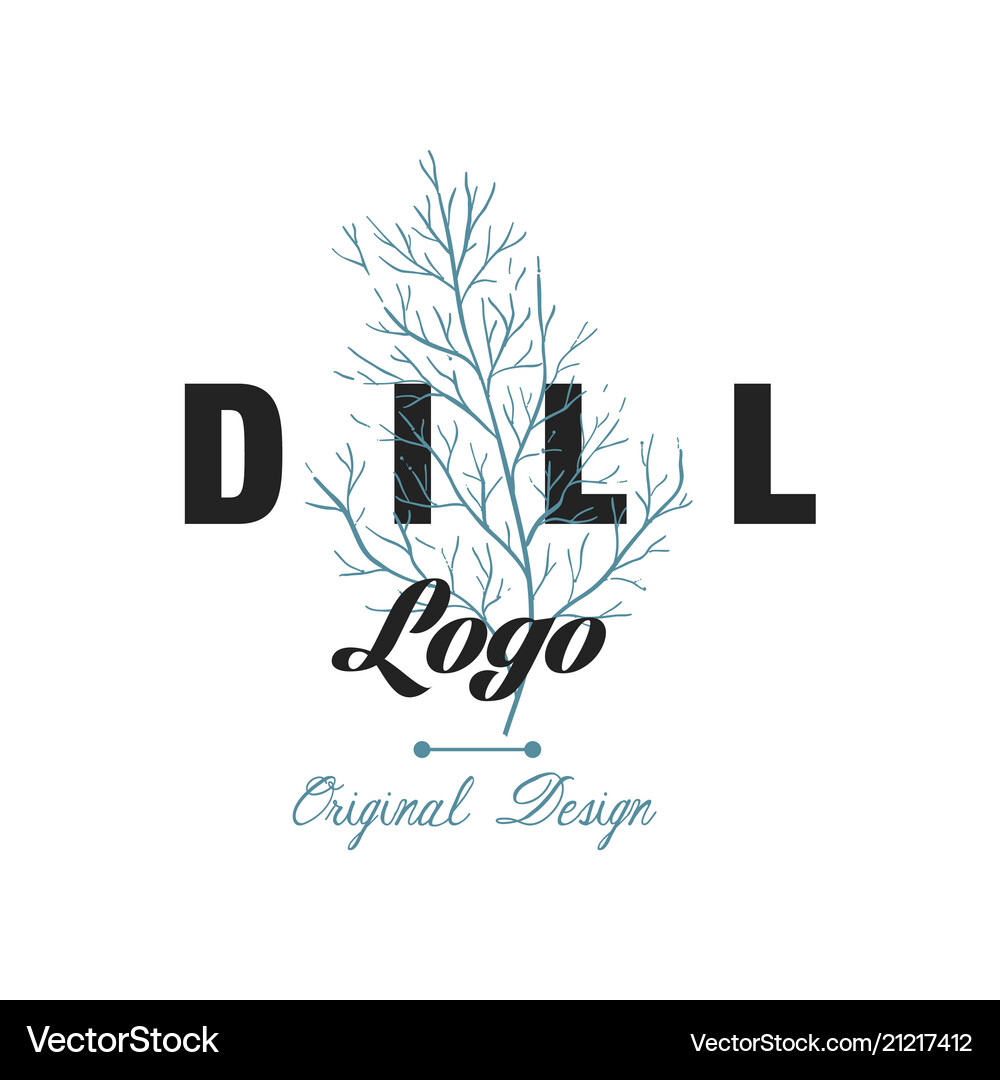 Dill logo original design culinary spicy herb Vector Image