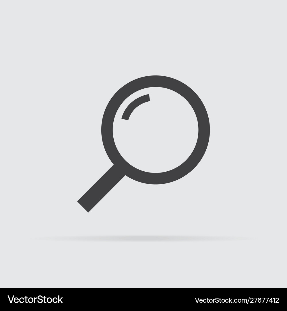 Magnifier icon in flat style isolated on grey Vector Image