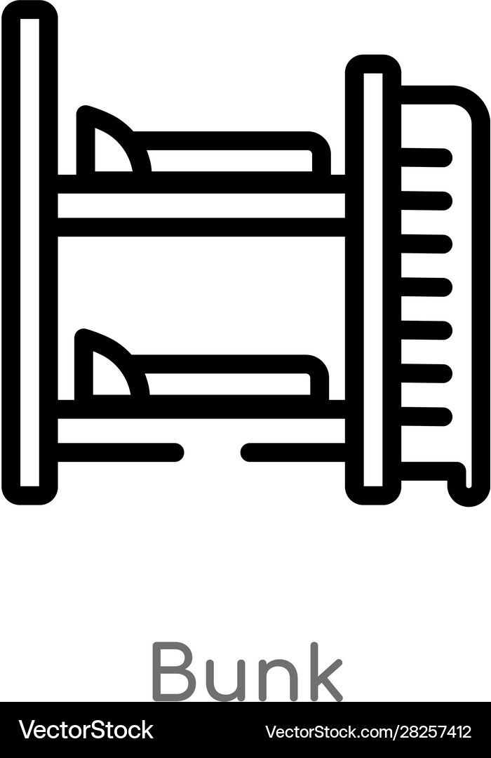 Outline bunk icon isolated black simple line Vector Image