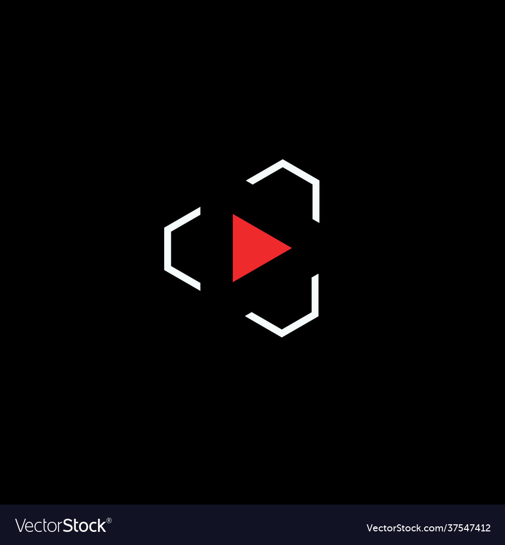 Play button for innovation technology interface Vector Image