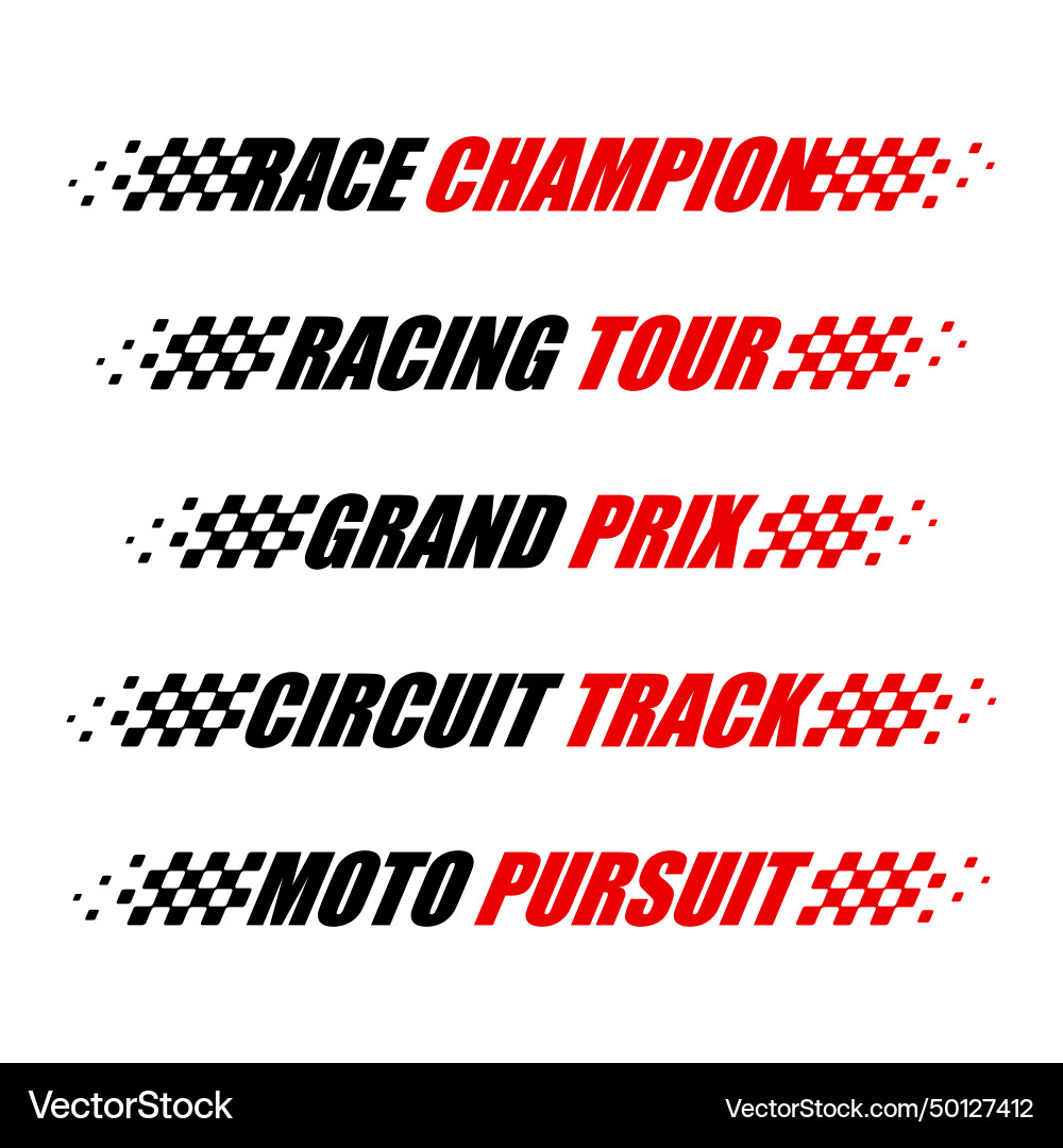Race track sport flag decals Royalty Free Vector Image
